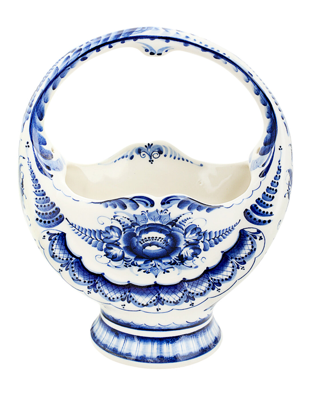 Гжель Конфетница Сладость, автор Исаев, керамика, ручная роспись