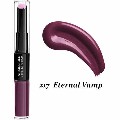 L'Oreal Paris Infallible 24h 2 Step Lipstick жидкая губная помада и бальзам 24-часовой стойкости, оттенок 217 Eternal Vamp