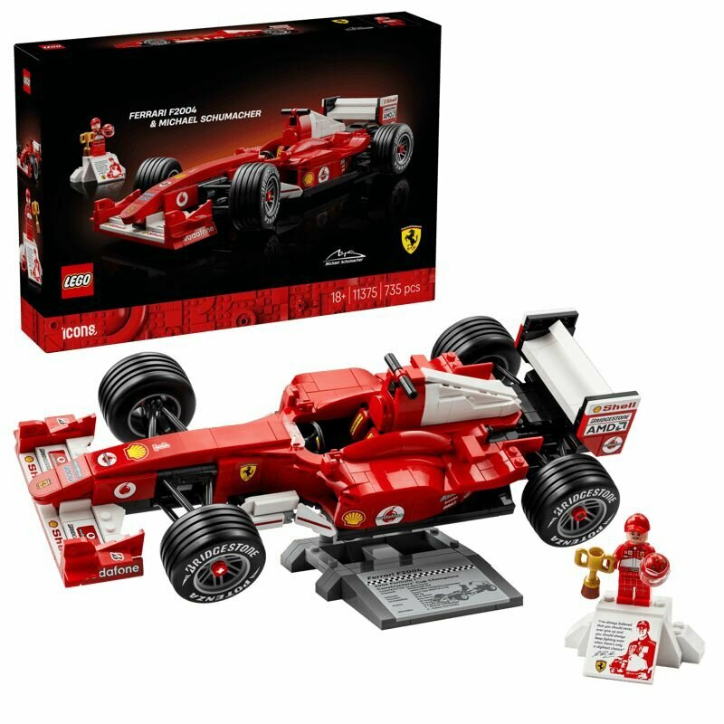 Конструктор LEGO Icons - Ferrari F2004 и Михаэль Шумахер, 735 эл. - Лего 11375