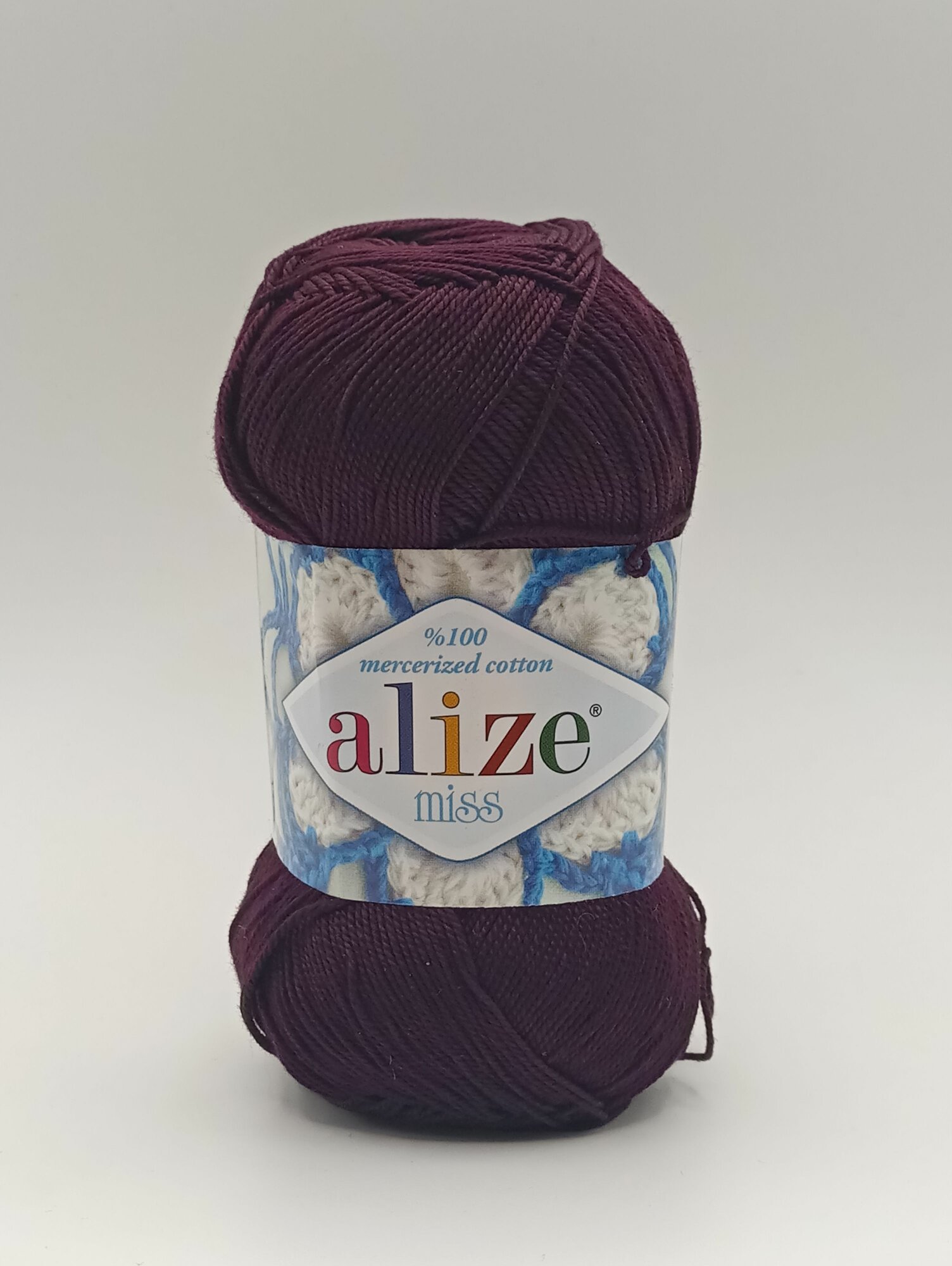 Пряжа Alize Miss 495 (5 мотков по 50г/280м) тёмная слива