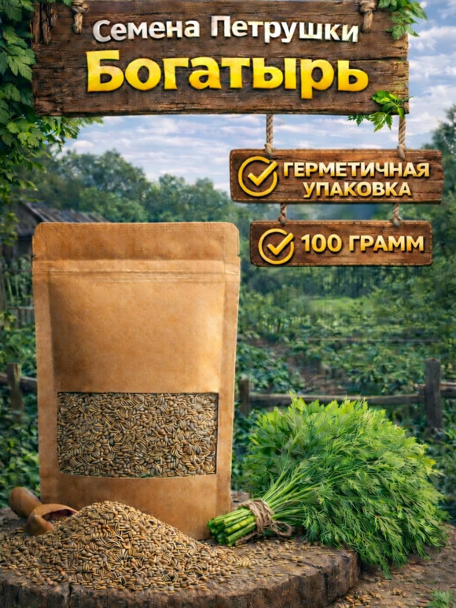 Семена Петрушки Богатырь 100 грамм