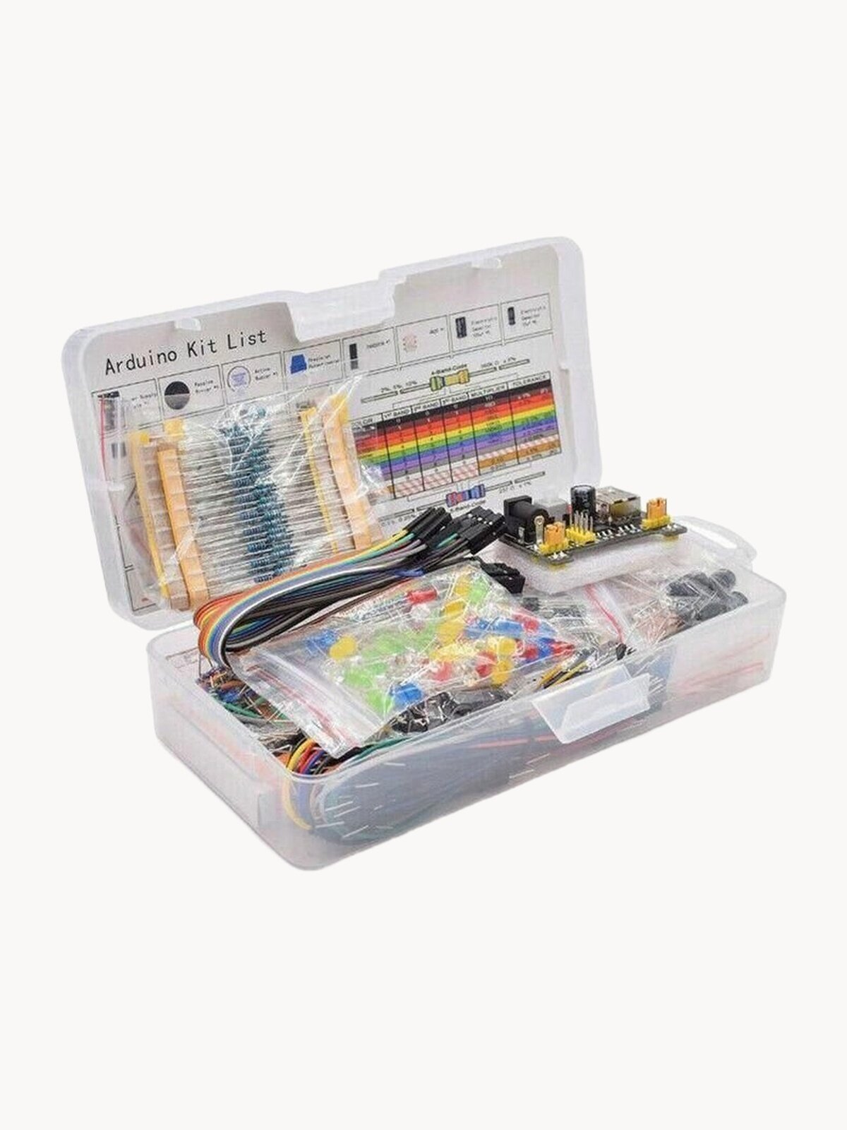 Набор для пайки и электронных экспериментов, стартовый комплект с макетной платой, компонентами и проводами для Arduino и самостоятельных проектов