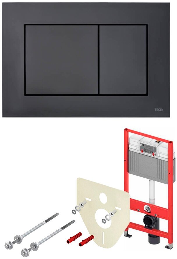 Инсталляция для унитаза Tece TECEbase 9400414 с кнопкой смыва, черный матовый