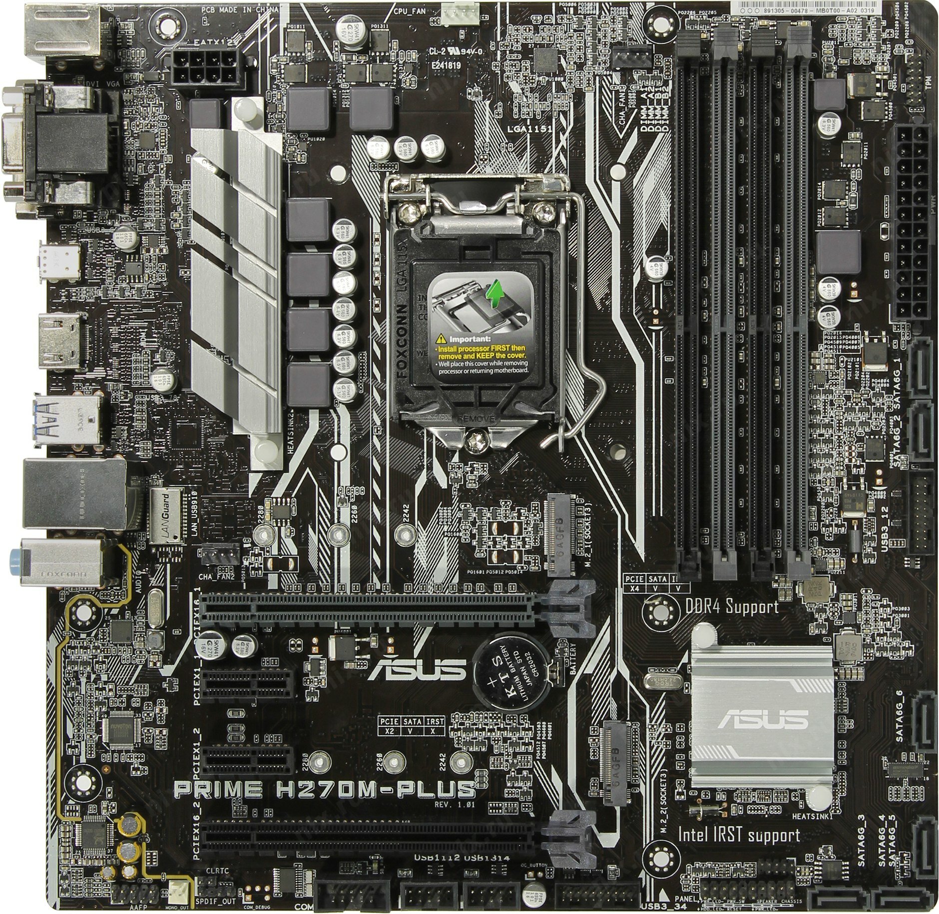 ASUS PRIME H270M-PLUS LGA1151 H270 2xPCI-E Dsub+DVI+HDMI GbLAN SATA MicroATX 4DDR4