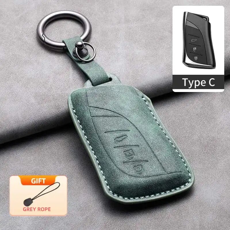 Чехол Для Ключей Lexus - Кожаный Держатель Для Ключей Для Моделей NX, ES, UX, US, RC, LX, c green