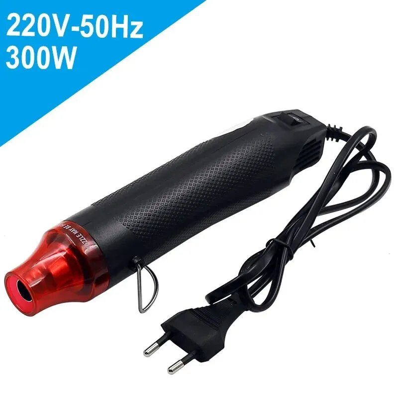 Фен для волос QQ05_AB-QQ05-Blue 300 Вт, кол-во насадок 2, черный