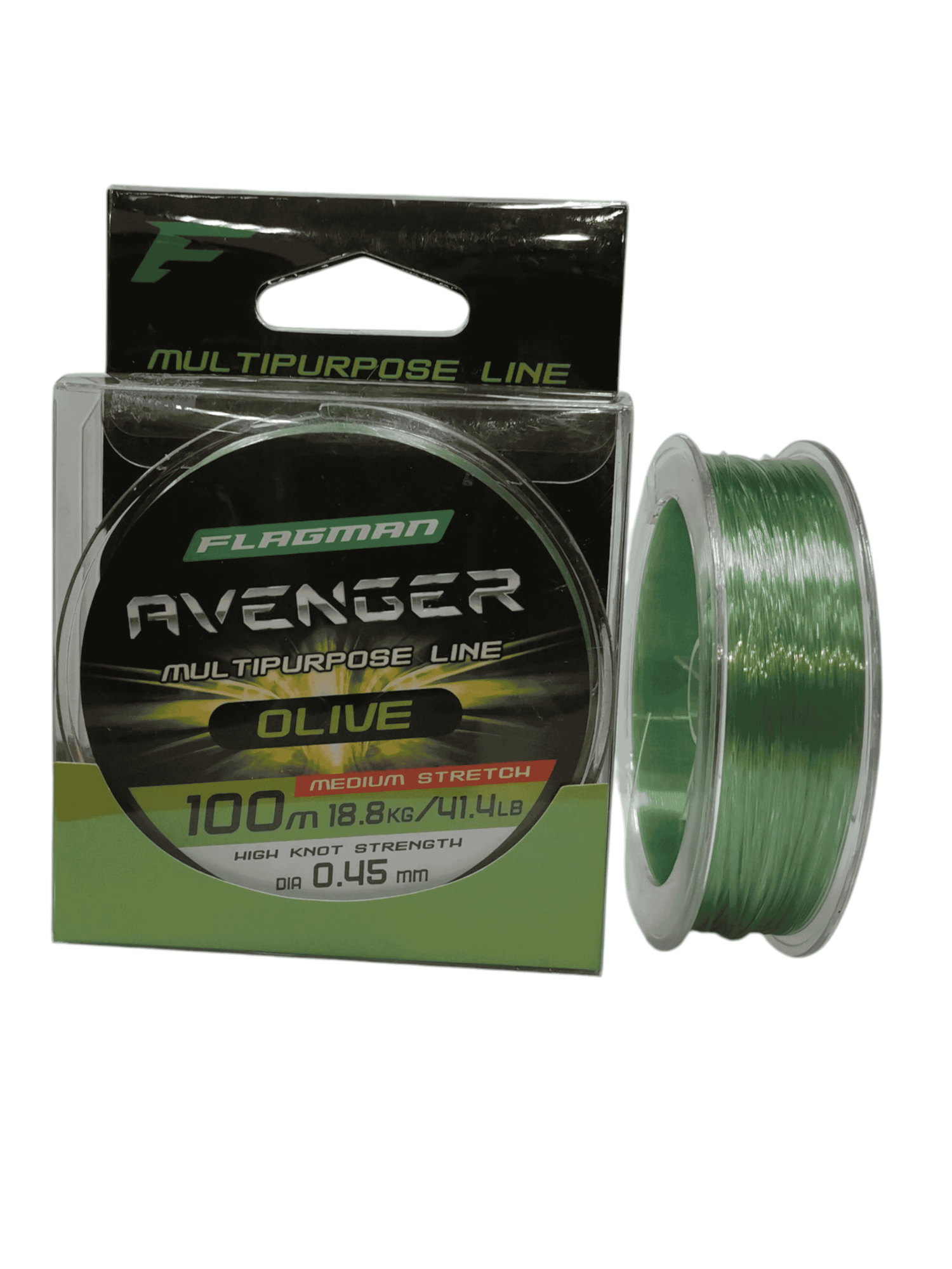 FLAGMAN Леска Avenger Olive Line 100м 0,45мм 18,8кг/41,4lb