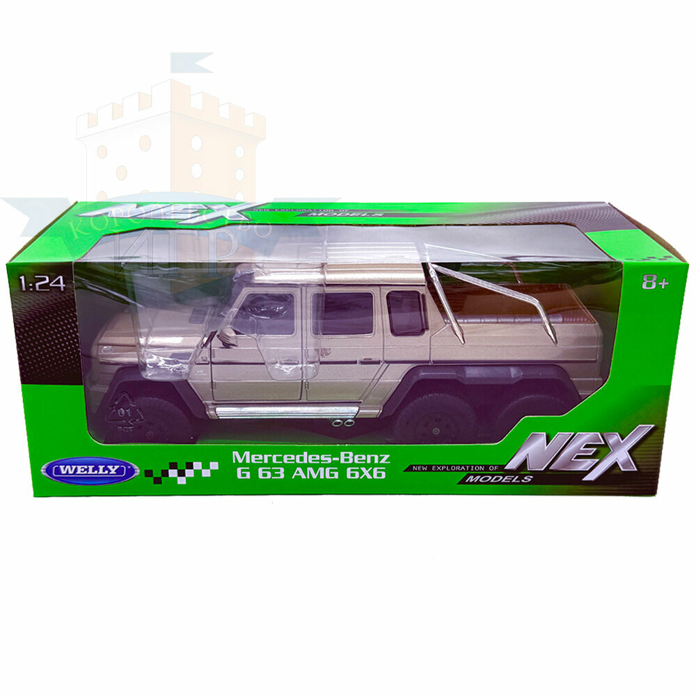 Машинка Welly Mercedeces-Benz G63 AMG 6X6, 1:24, золотой, арт.24061W