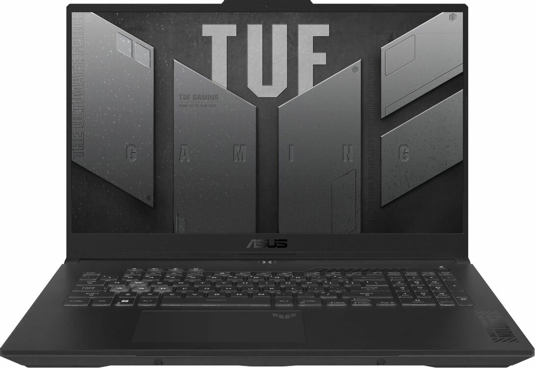 Ноутбук игровой ASUS TUF Gaming A17 FA707NUQ-HX010 17.3", Ryzen 7 170, 16ГБ, 512ГБ SSD, RTX 4050 - 6 ГБ, NoOs, серый 90NR0QH5-M000D0
