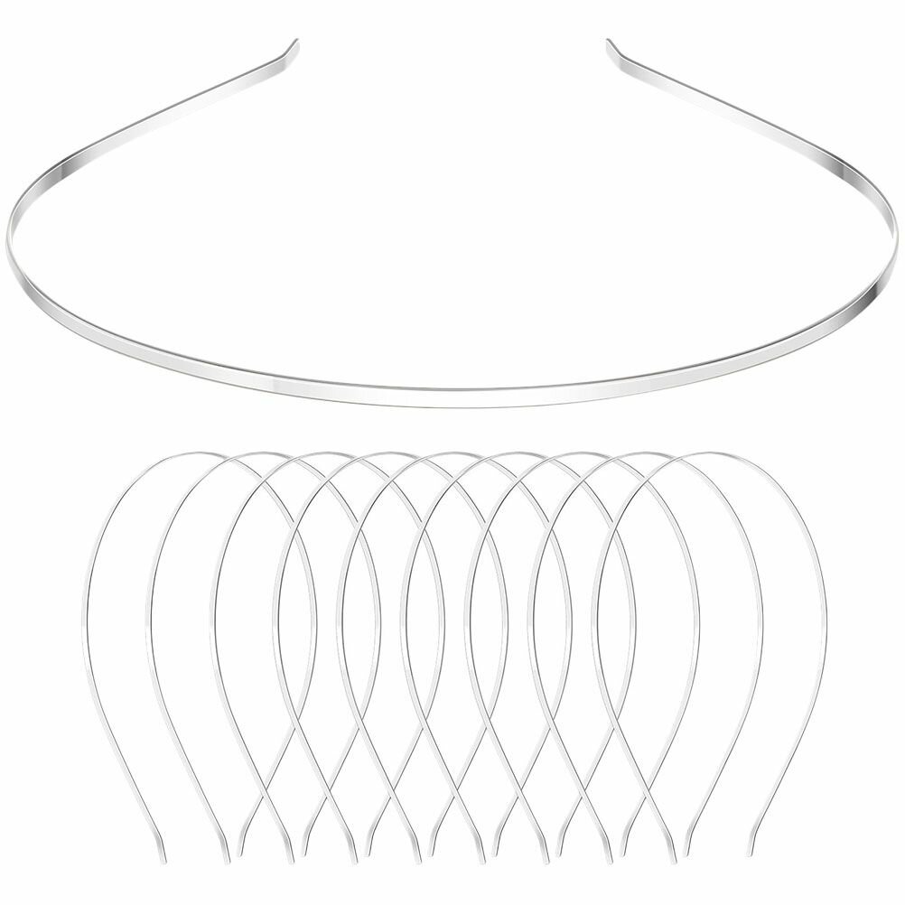 Серебристые ободки из нержавеющей стали для волос, 50 шт, для создания аксессуаров