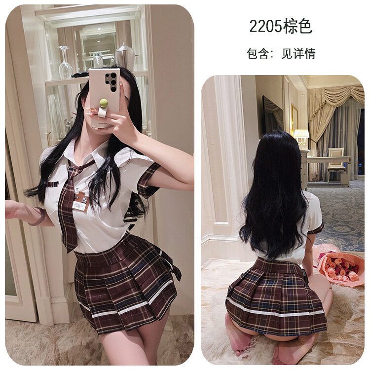 Сексуальное ночное белье, сексуальный костюм для косплея, соблазнительная короткая юбка в стиле JK, страстный женский костюм чистой школьницы 2205