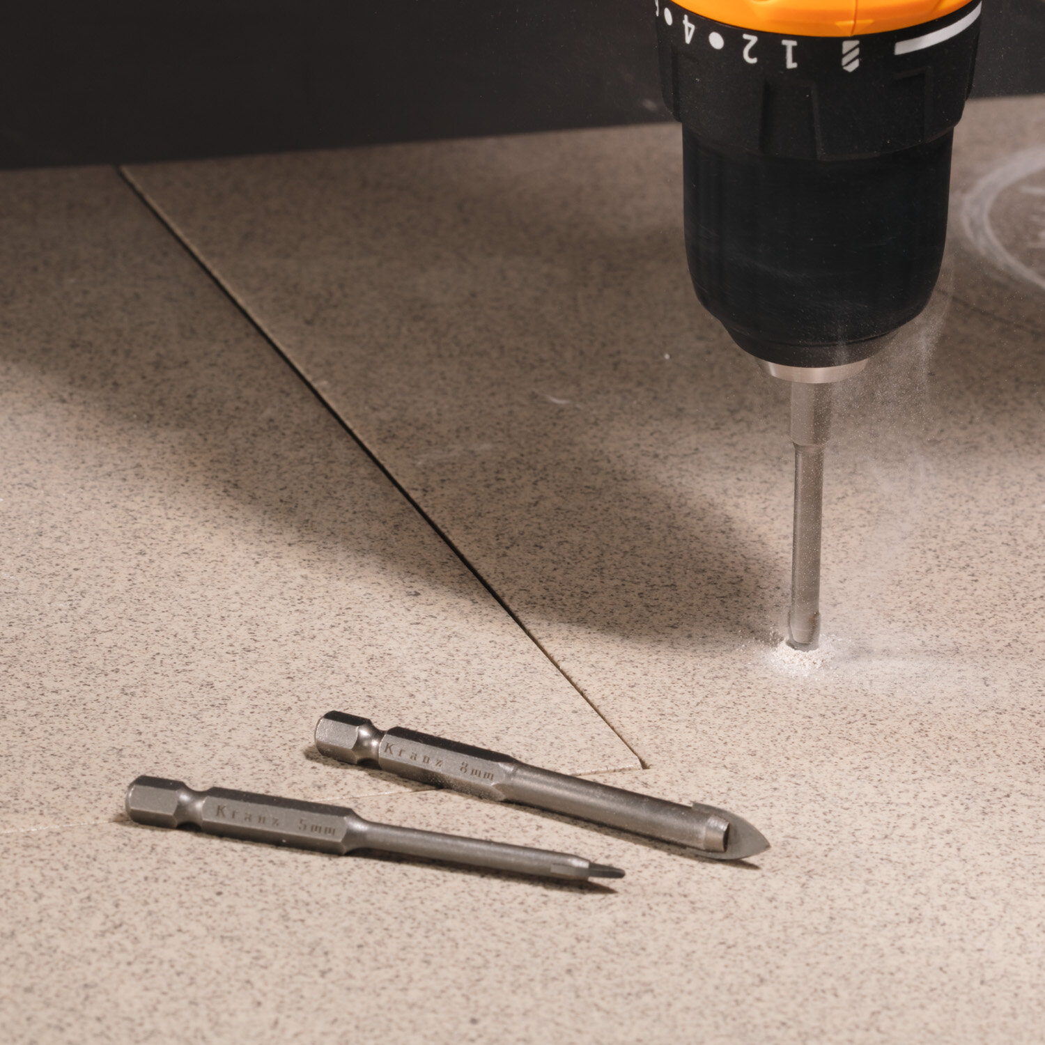 Набор сверл по керамической плитке, 5-6-8мм, шестигранный хвостовик KRANZ