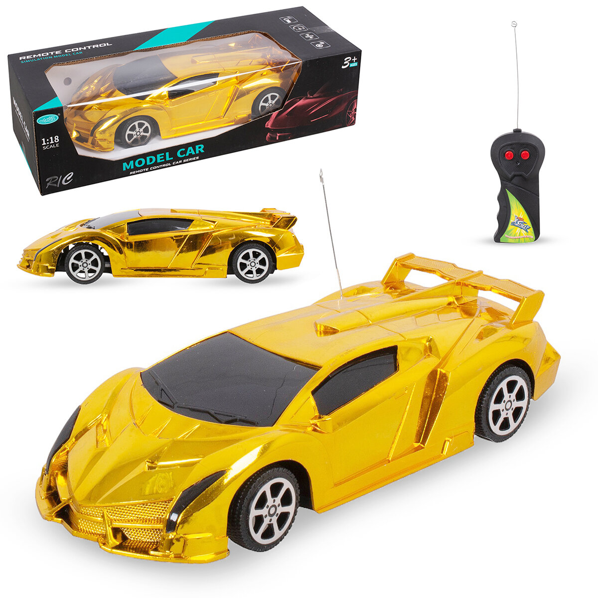 Машинка на пульте TONG DE, гоночная, пластик, масштаб 1:18, питание от батареек