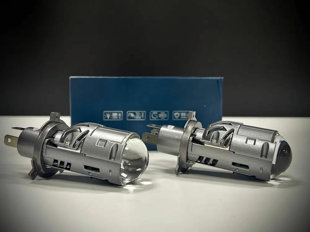 Мини линзы H4 Double Led 6500к 100w