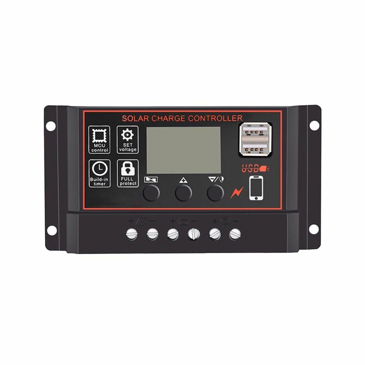 Контроллер солнечной батареи 100A Контроллер солнечной панели 12V 24V ЖК-дисплей
