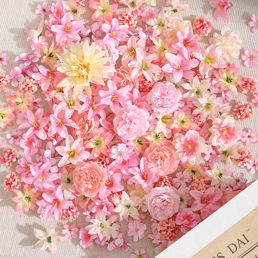 Искусственные цветы розовые, 20 шт, Pink B