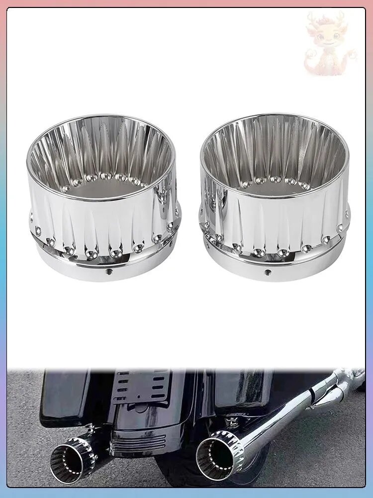 Насадка на глушитель, диаметр 70 мм, длина 108 мм арт. MP086, серебристая