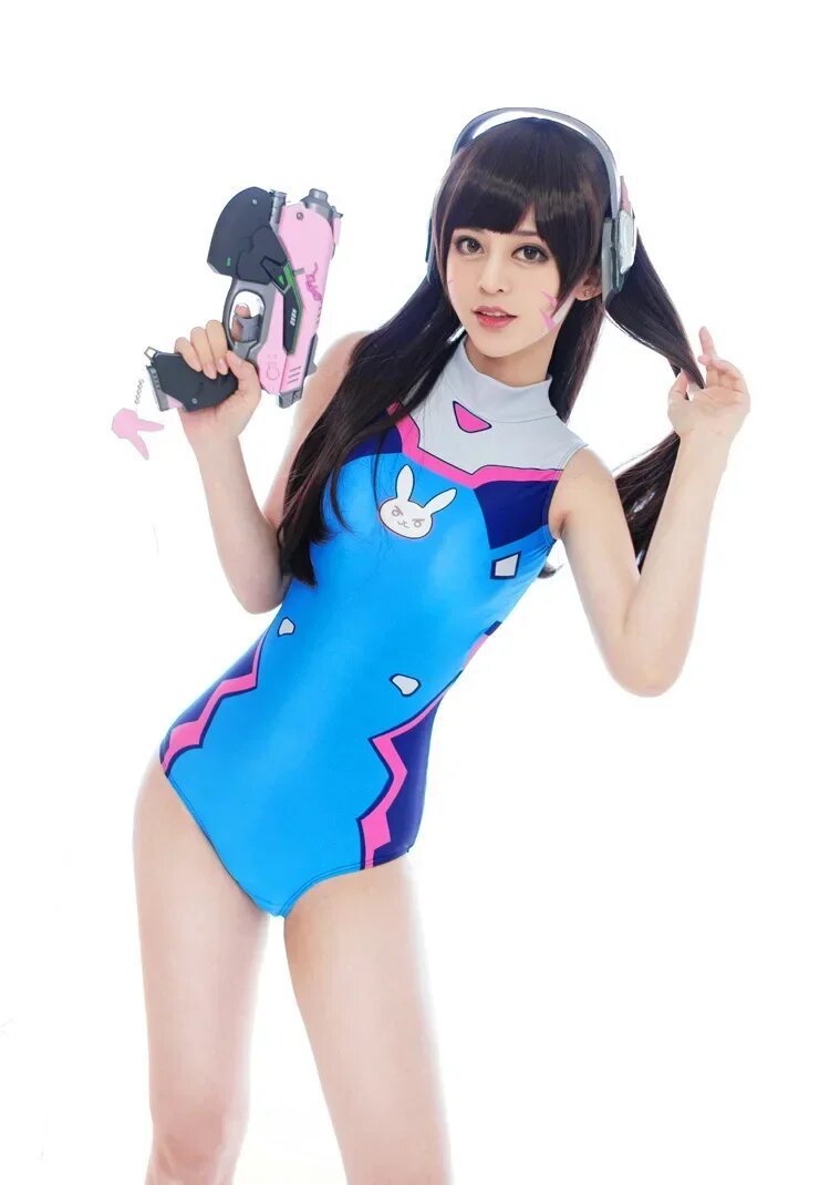 Косплей костюм Overwatch D.Va, Аянами Рей, Асука Лэнгли Сорью L, D. Va