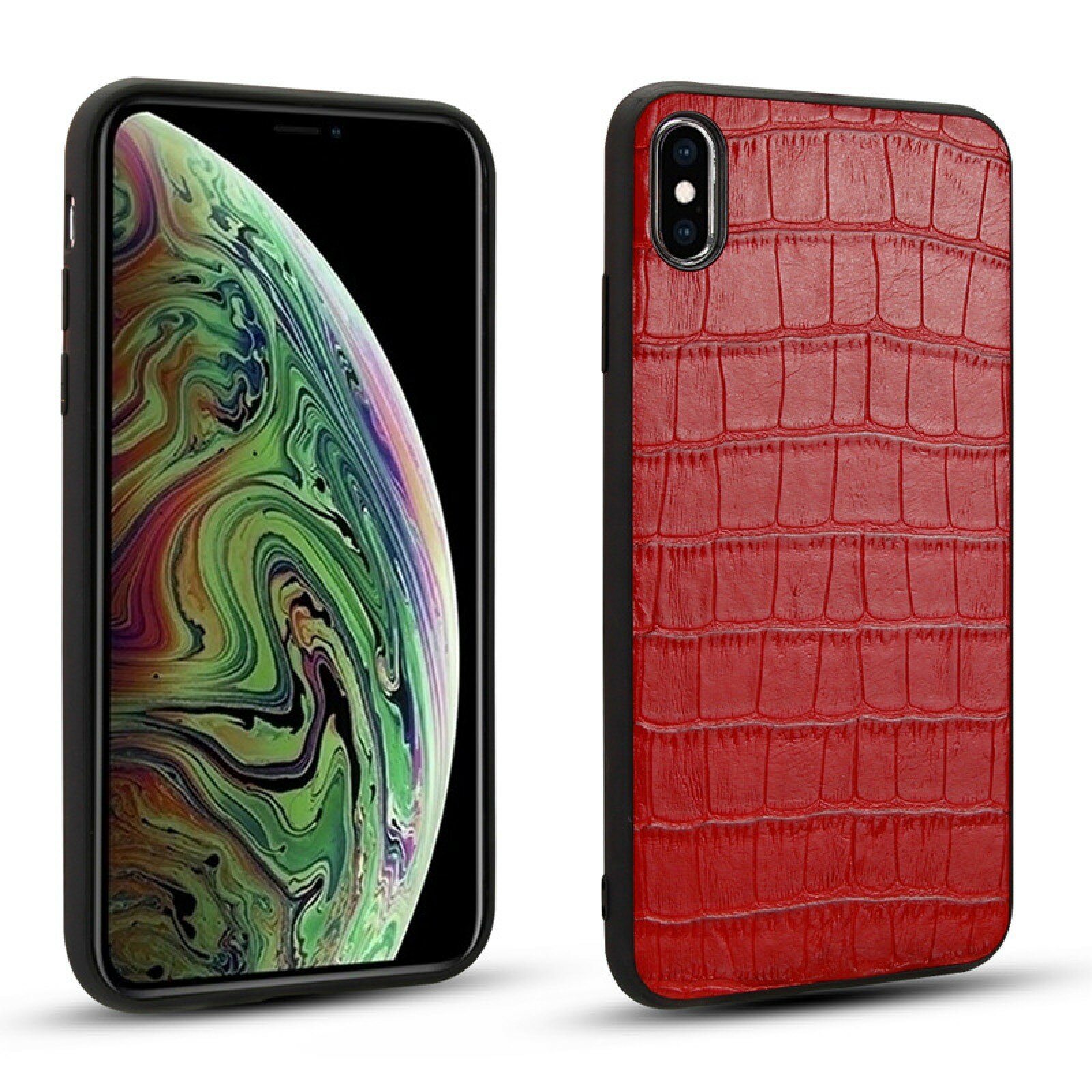 Чехол-накладка MyPads Alligatore di lusso Premium для Apple iPhone XR из натуральной кожи, красный