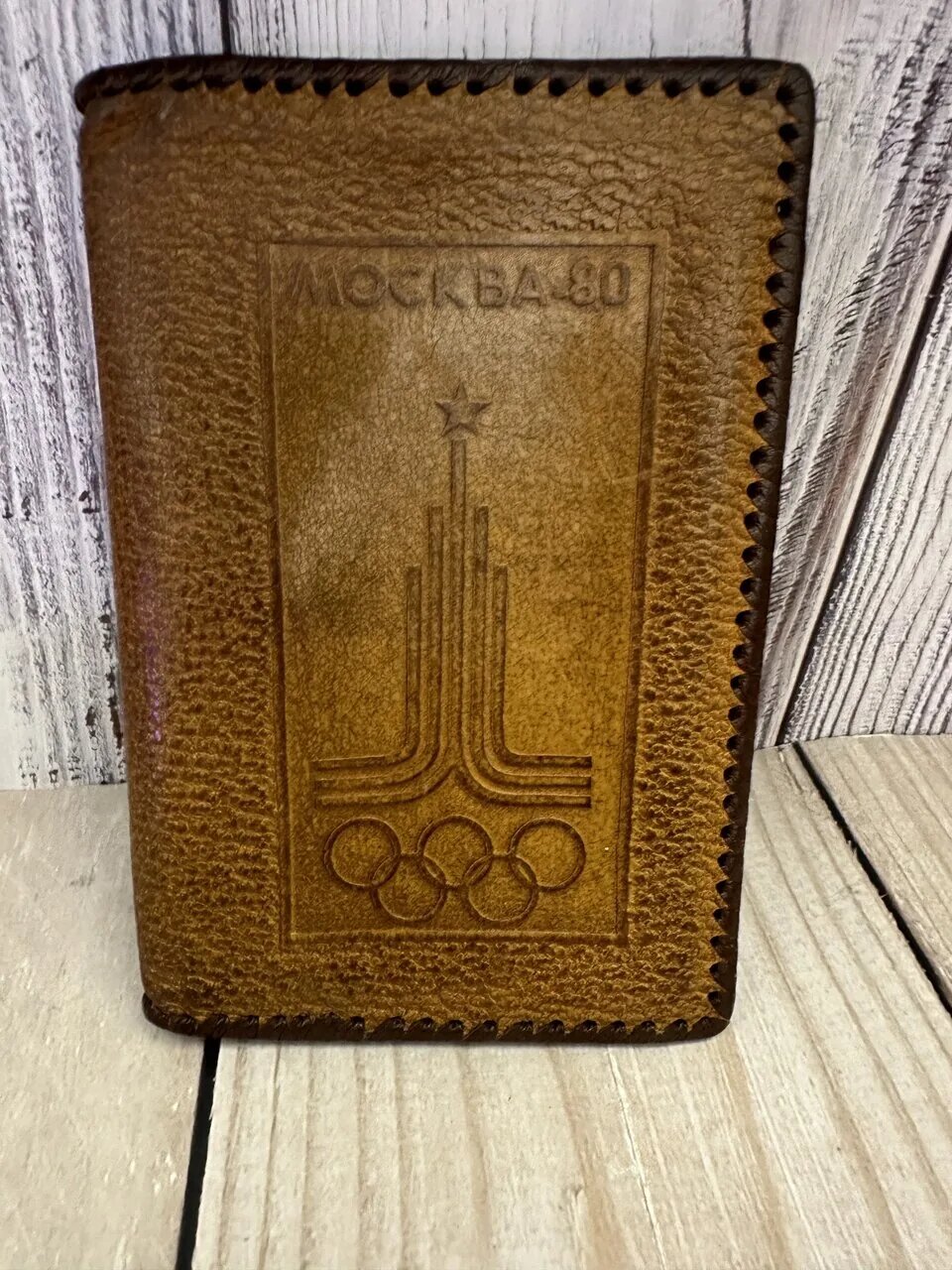 Винтажный кошелёк Олимпиада 80 СССр 1980 год кожа великолепный