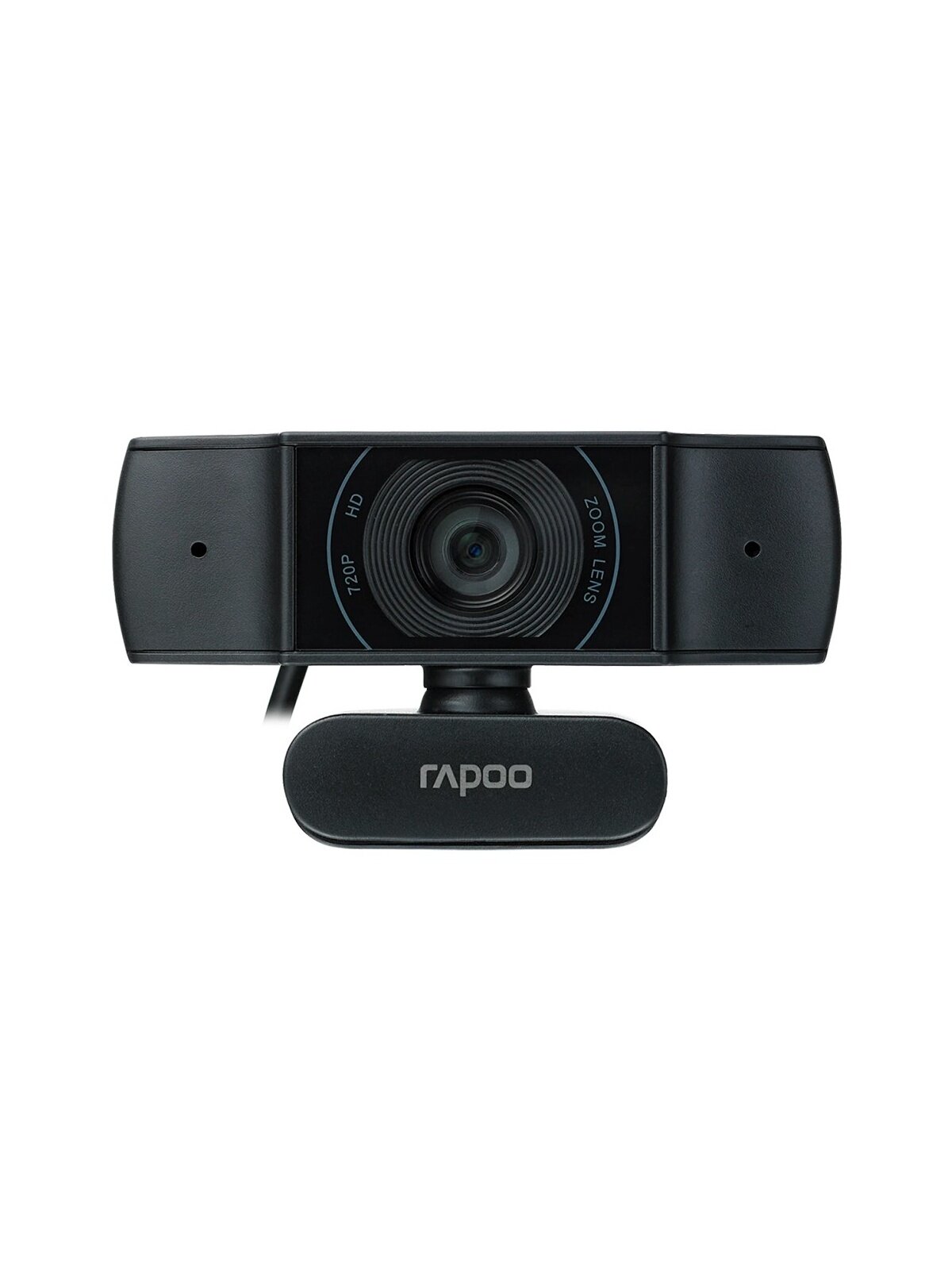 Веб-Камера, Rapoo, C200, USB 2.0, 1280*720/640*480, 2.0Mpx, Микрофон, Крепление: зажим, Чёрный