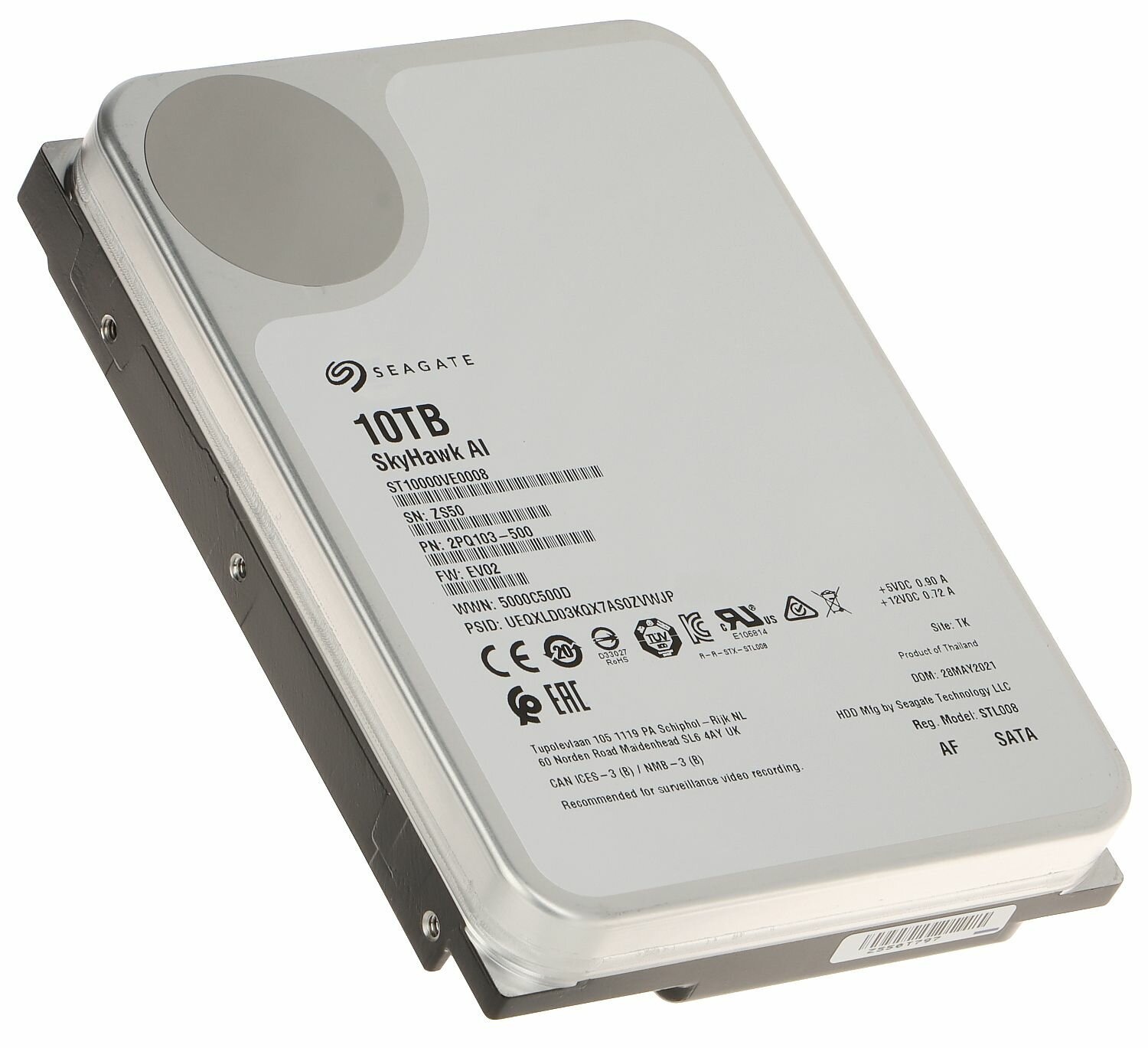 Seagate 10 тб внутренний жесткий диск skyhawk AI (st10000ve0008)