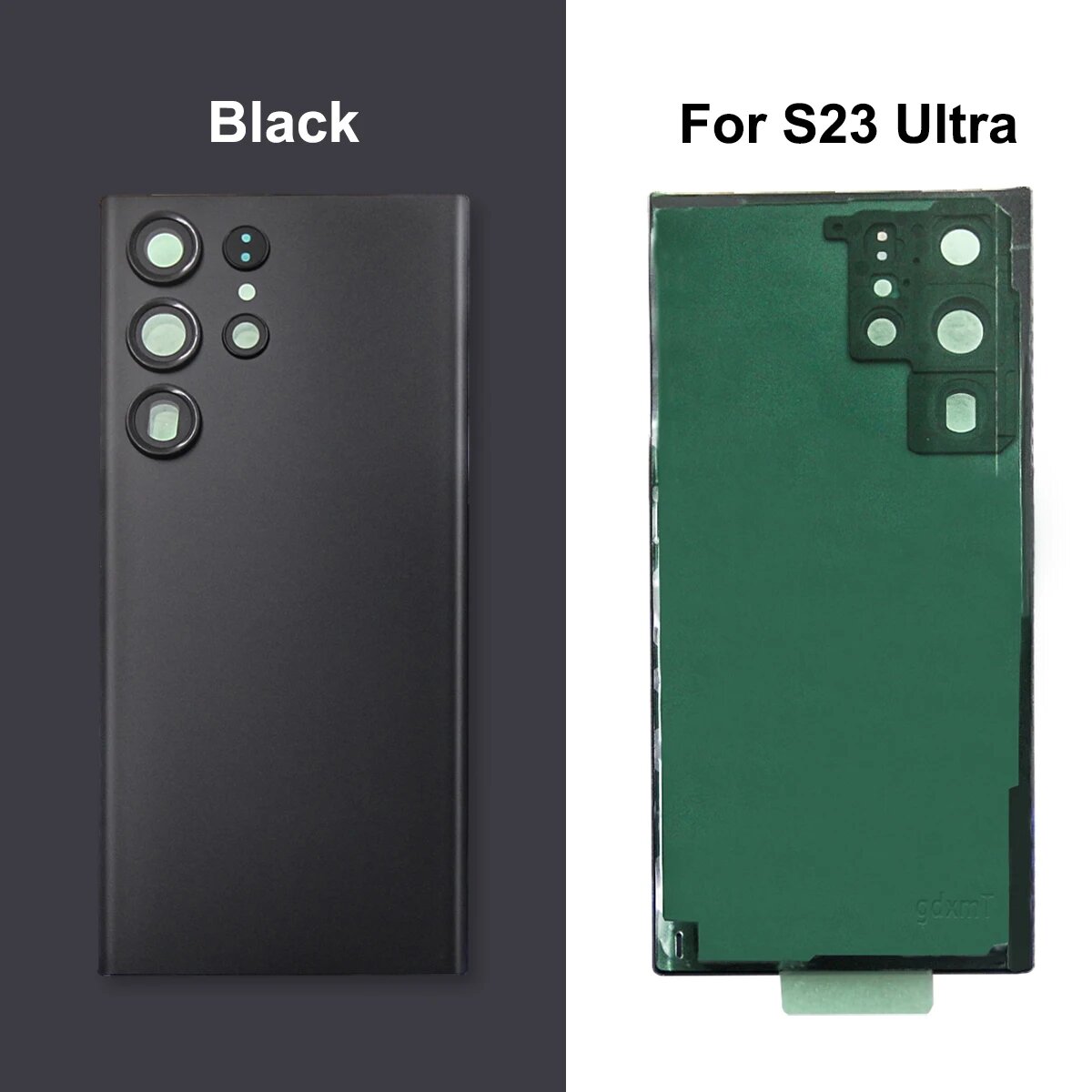 S22 Ultra S23 Ultra для Samsung Стеклянная крышка батарейного отсека Задняя дверь Черный, S23U Black