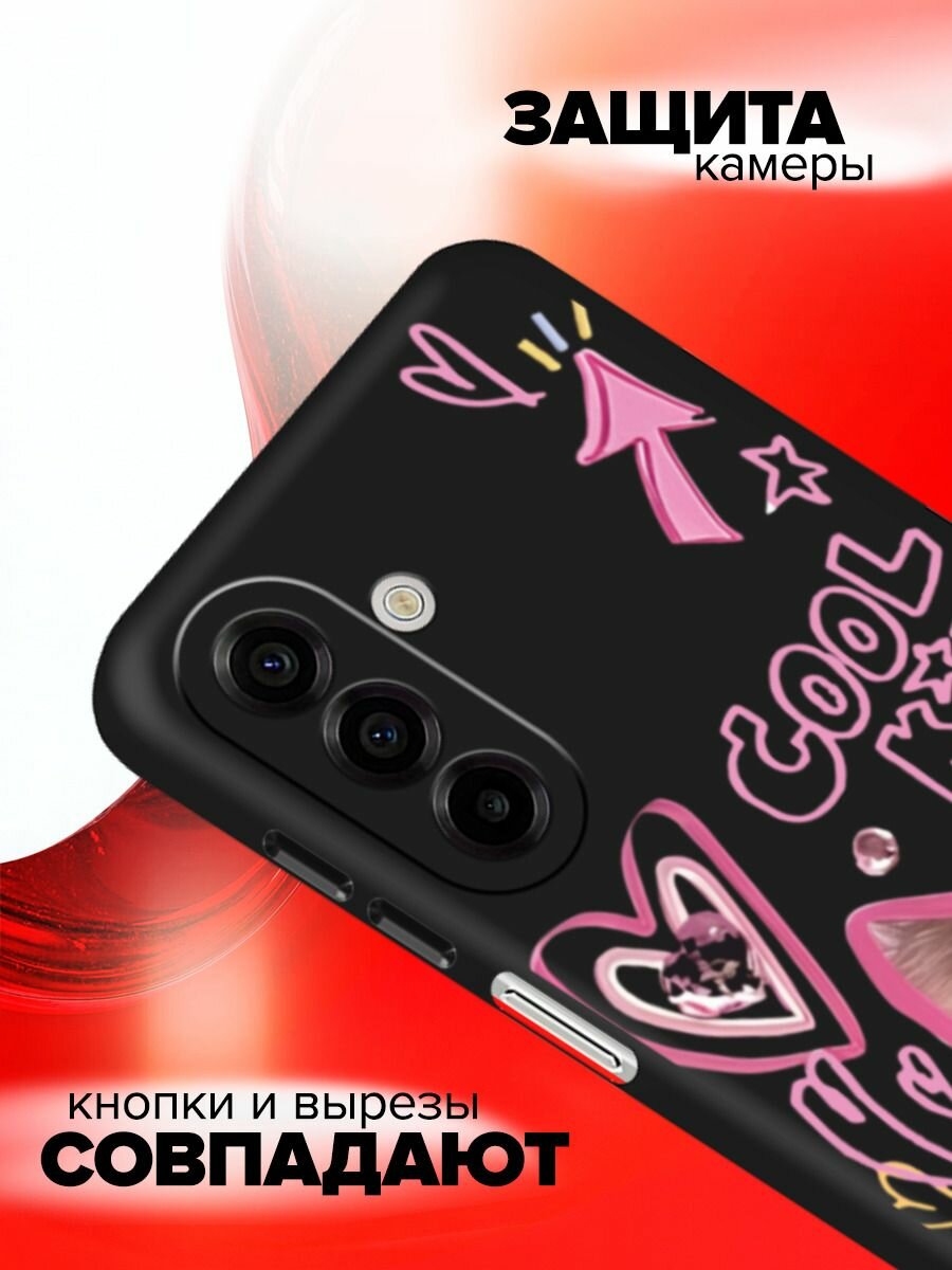 Чехол на Samsung Galaxy A17 / Самсунг А17 с принтом "Модный котенок" — фото 1