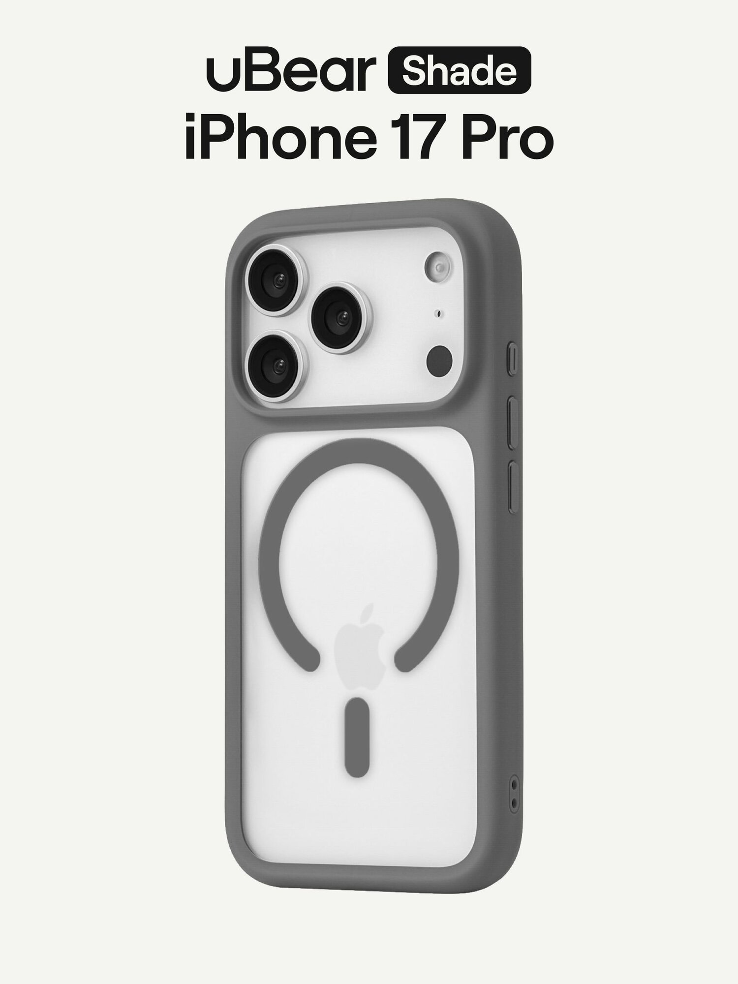 Чехол на iPhone 17 Pro uBear Shade Case, магнитный, цвет: серый