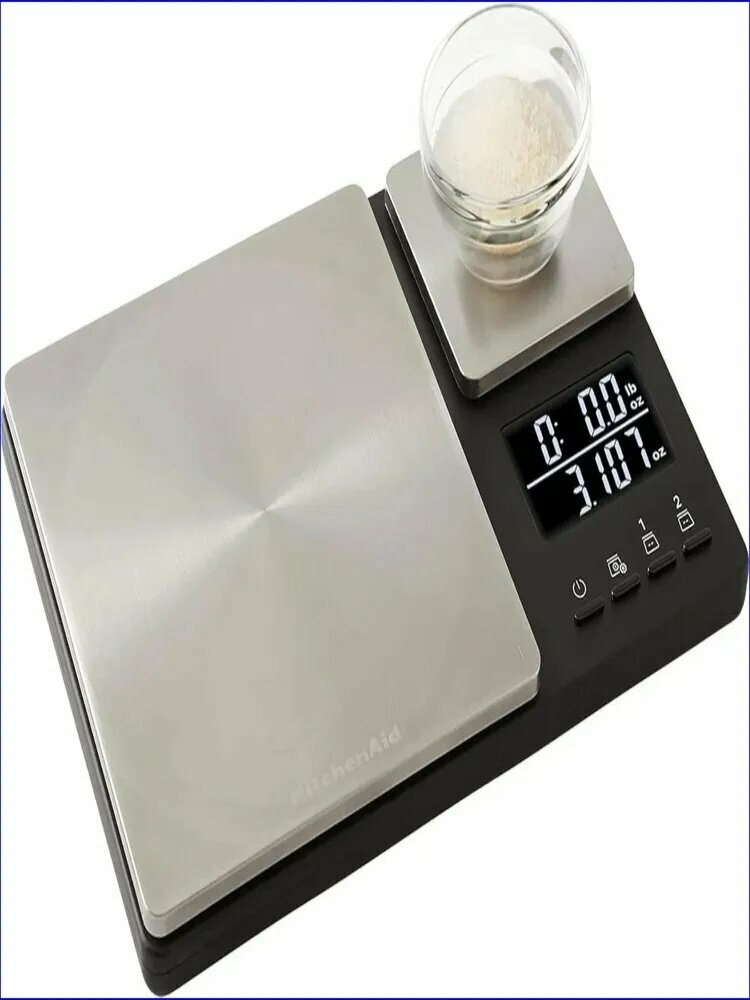 KitchenAid Электронные кухонные весы KQ909G, черный, серебристый
