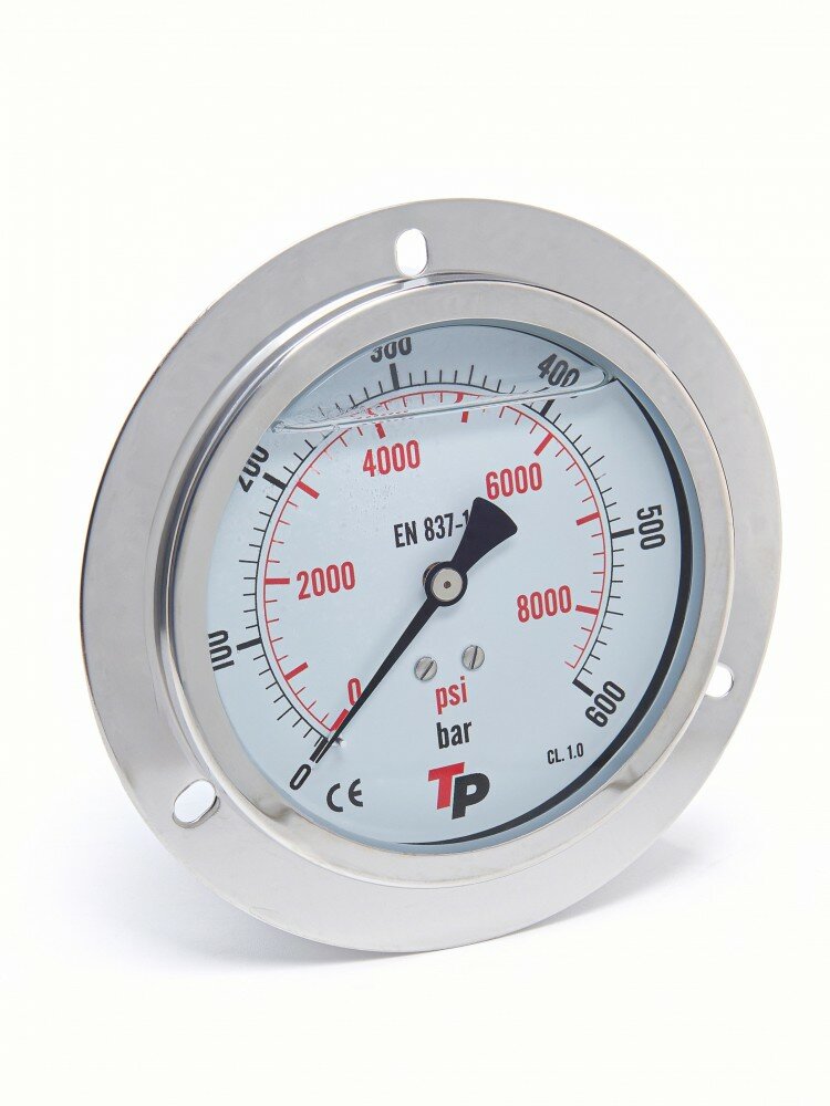 Манометр гидравлический виброустойчивый фланцевый D63 мм 0-600 bar 1/4BSP TP
