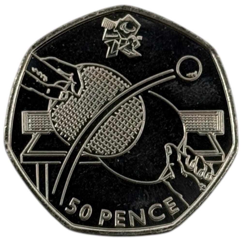 Великобритания 50 пенсов 2011 г. (XXX летние Олимпийские игры 2012, Лондон - Настольный теннис) (CN)