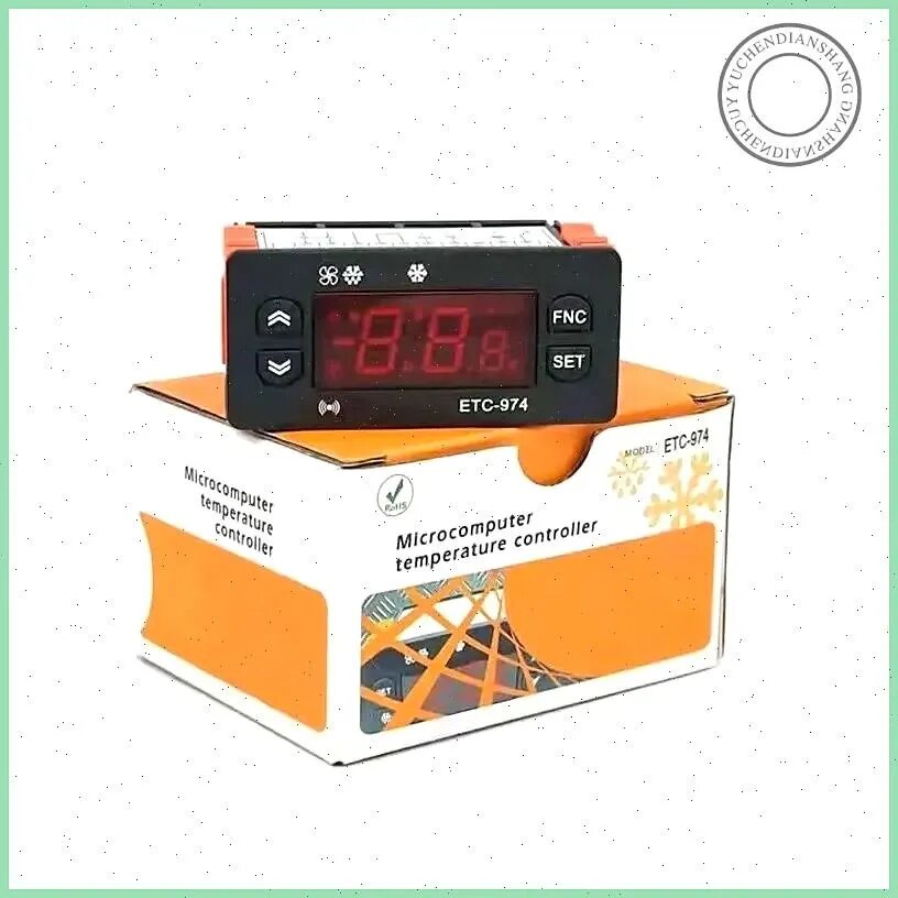 Температурный контроллер ETC-974 холодильный холодильник с двумя сенсорными проводами охлаждения