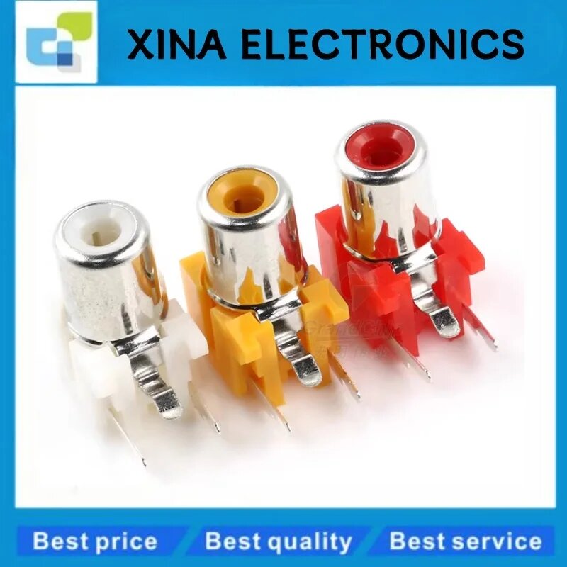 RCA разъемы AV-8.4-5, желтые, 2PIN, 10 шт.