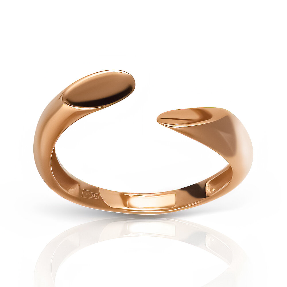 Кольцо на фалангу, красное золото, 585 проба, золочение