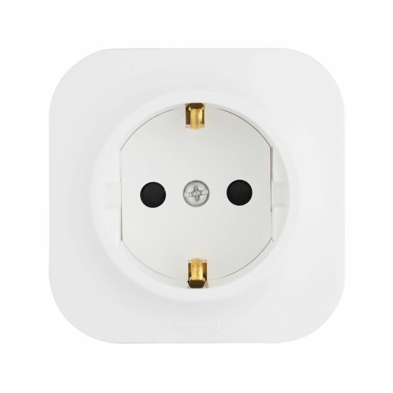 Розетка 1-м ОП Quteo 16А IP20 2P+E с заземл. без защ. шторок бел. IEK 782211