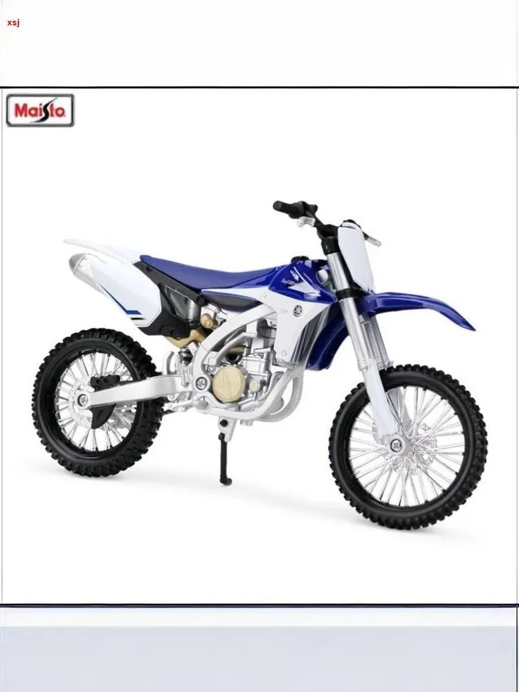 Эксклюзивная модель мотоцикла Yamaha Maisto 1:12, Синий, Длина 23 см, Высота 13 см, Металл/Пластик