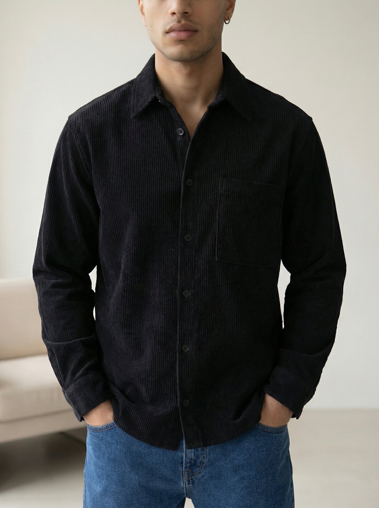 Рубашка мужская вельветовая