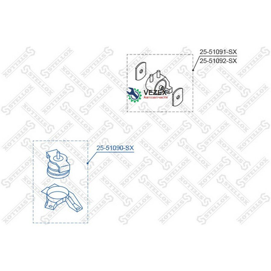 STELLOX 2551090SX подушка ДВС!\ HYUNDAI GETZ 1.1-1.6 02>