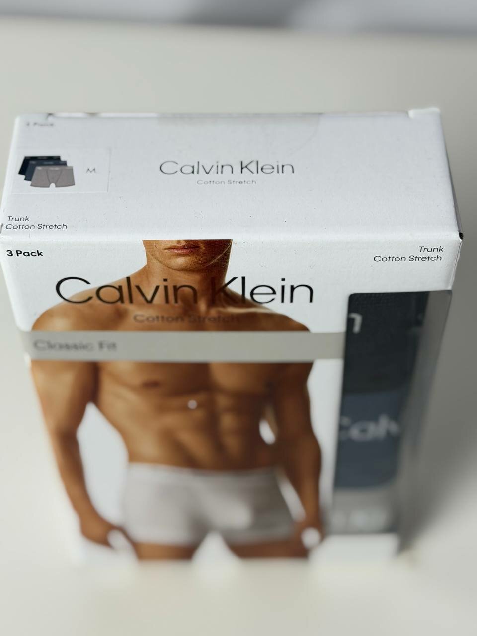 Трусы CALVIN KLEIN Boxer BRIEF 3 PACK, комплект из 3 шт., размер S, серый, синий, черный — фото 1