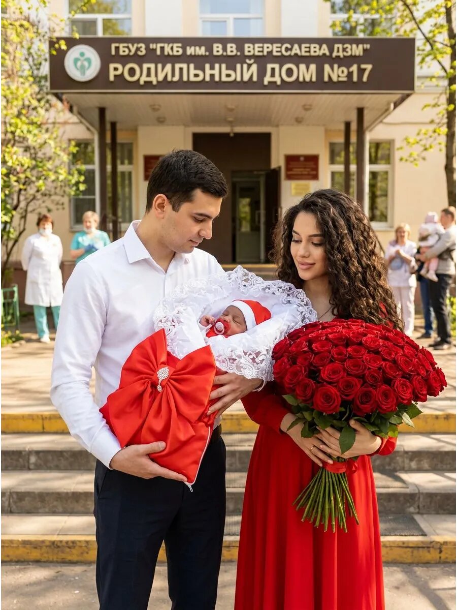 Конверт на выписку сатин, натуральный хлопок, кружево