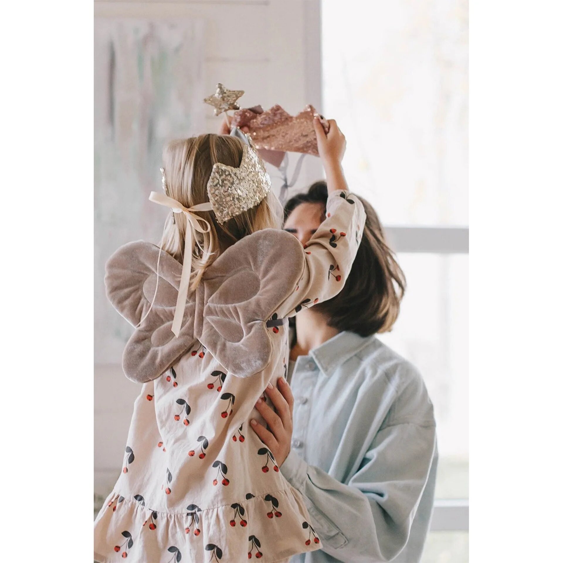 Ангельские крылья и корона для детей S 36X24CM, Khaki Set