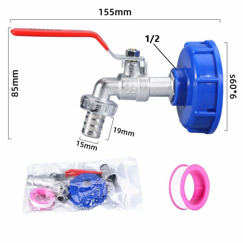 Садовый кран 1/2" с быстроразъемным соединителем/адаптером Eurocube, синий комплект