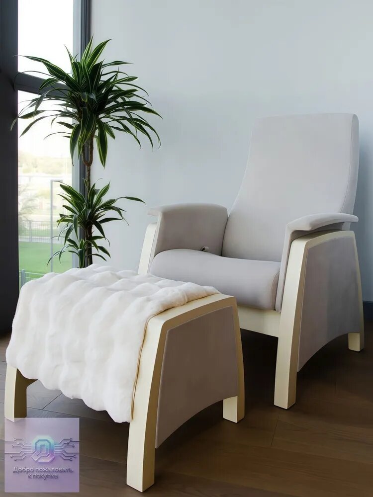 Spring House Ковер 50x80 см меховой мягкий пушистый молочный цвет для спальни, санузла, детской, гостиной — фото 1