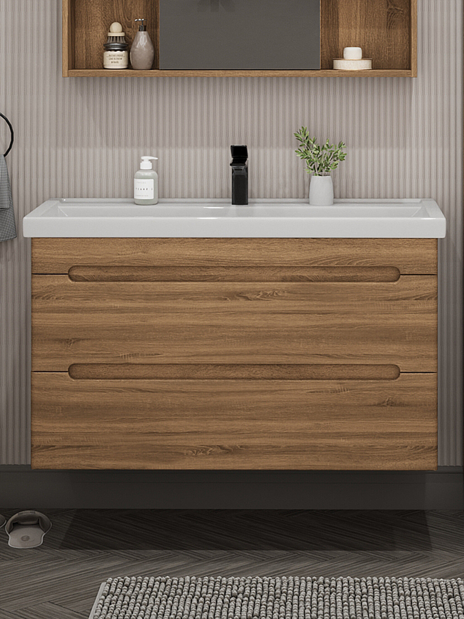 Тумба подвесная SanStar Diva 100 без раковины для ванной комнаты, Gold Craft