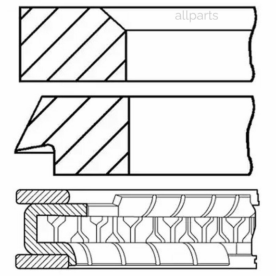 GOETZE 08-991400-00 Кольца поршн. компл. на 1 цил. audi 2 3ng 2 6v6 ab