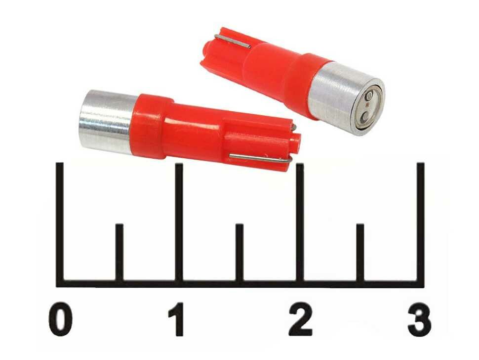 Лампа светодиодная 12V T5 0.5W красная
