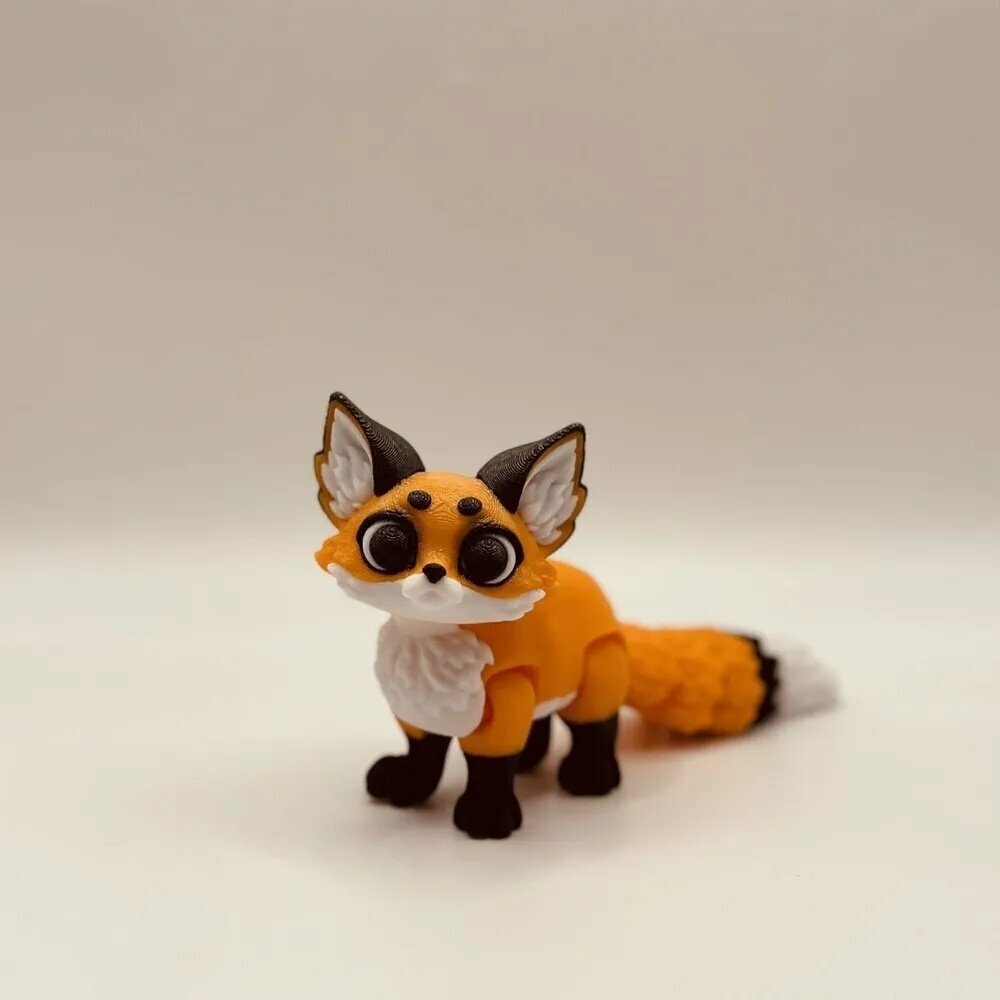 Лиса игрушка подвижная ,3д игрушка подвижная,15CM