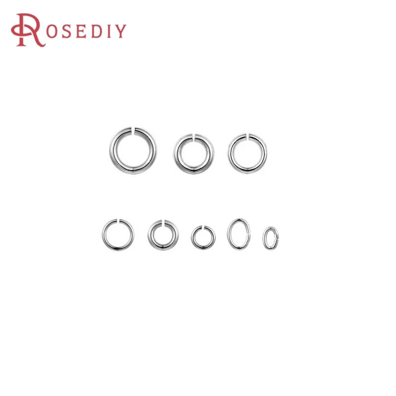 Кольца для бижутерии Rosediy, Platinum Color, 50 шт.