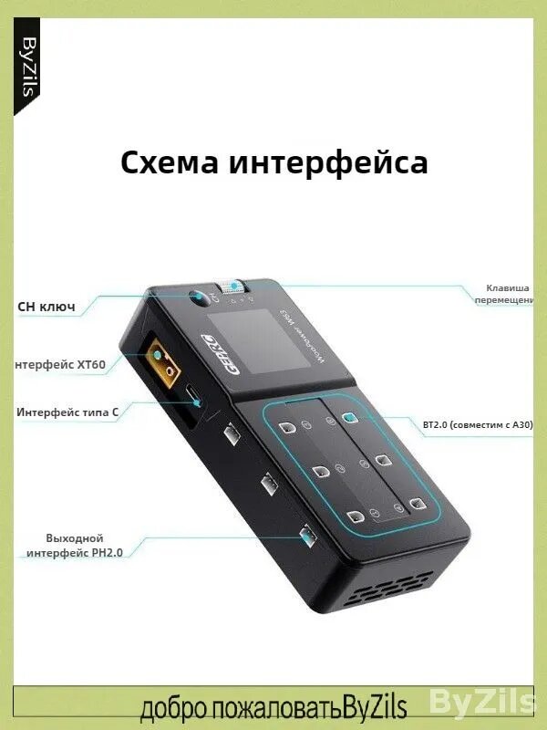 GEPRC WooPower W63 Четырехканальное зарядное устройство для 1S LiPo/LiHV аккумуляторов